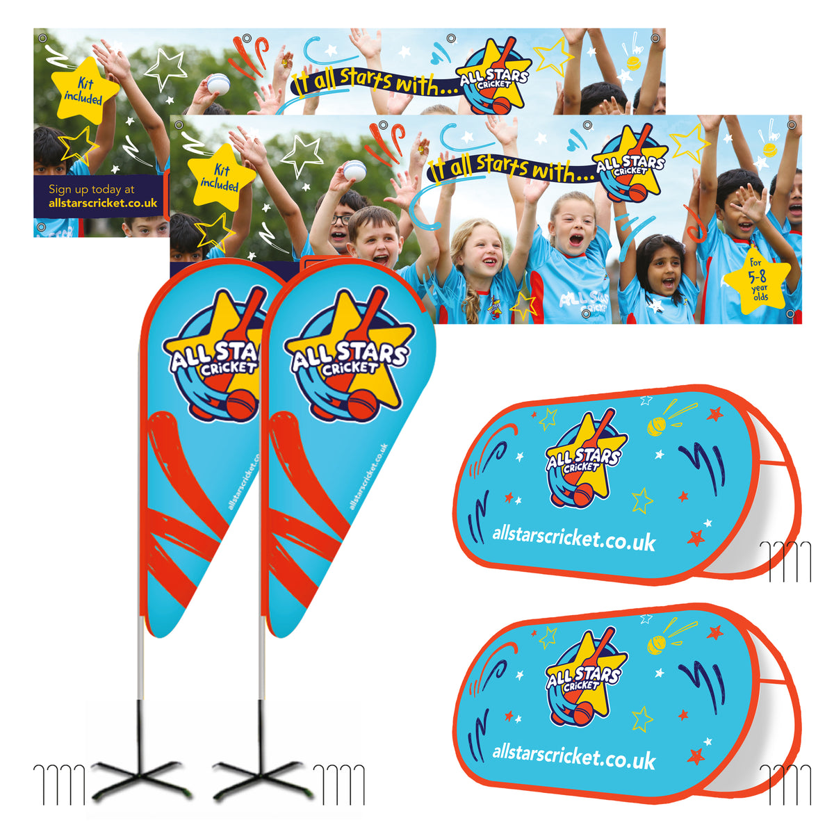 All Stars Cricket Banner Set - Pack of 6 – All Stars Cricket Shop
